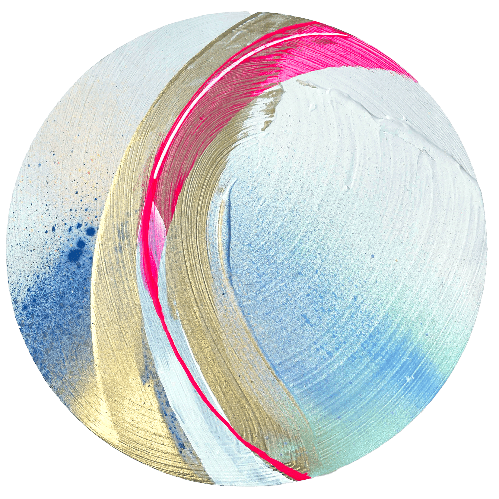 Be Radiant | Original Circular Painting with Vibrant Pink | Kate Mayer Art